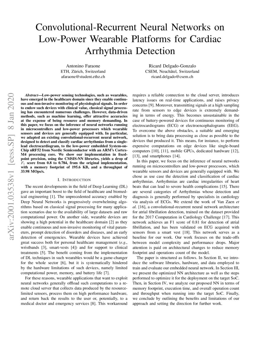 Convolutional-Recurrent Neural Networks on Low-Power Wearable Platforms ...