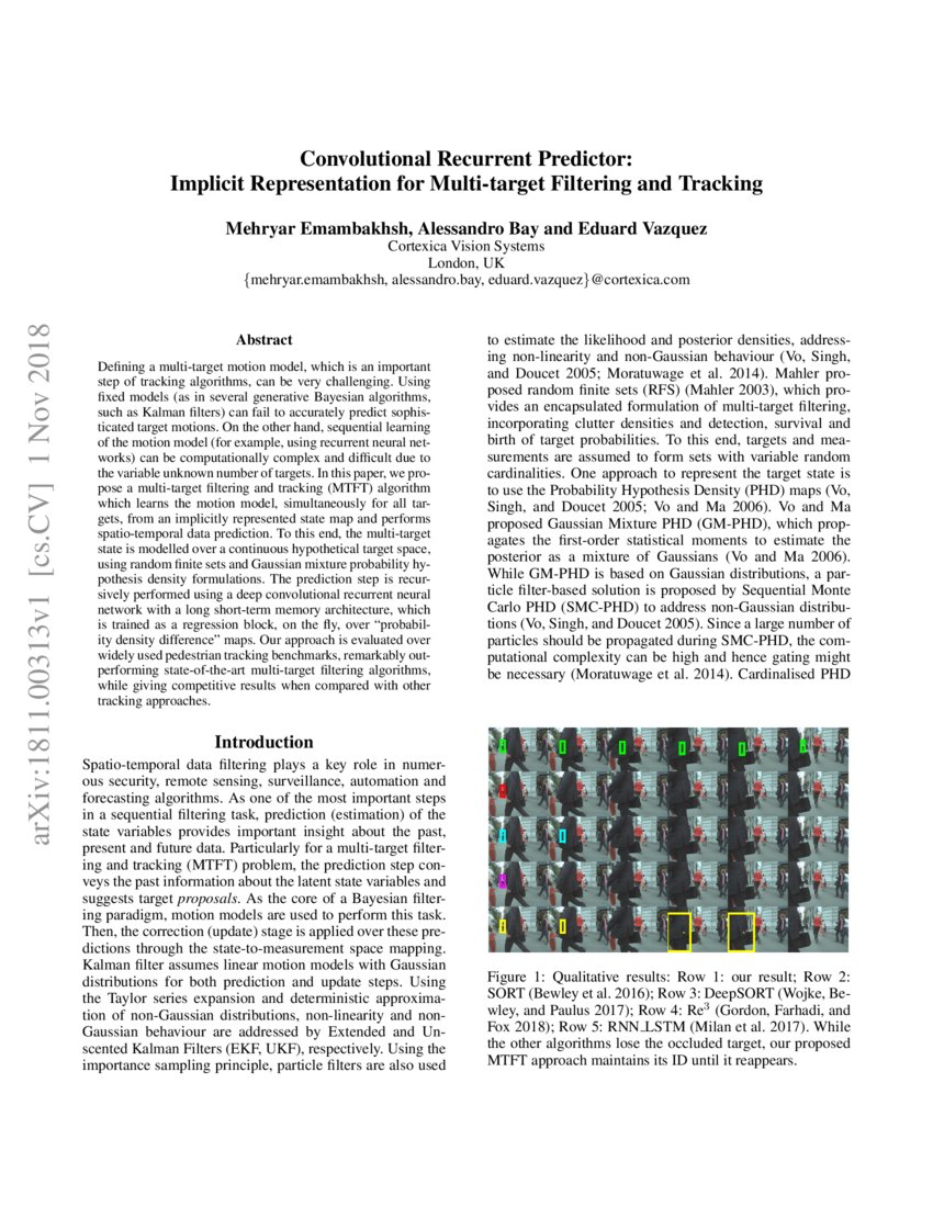 Convolutional Recurrent Predictor Implicit Representation For Multi Target Filtering And 6247