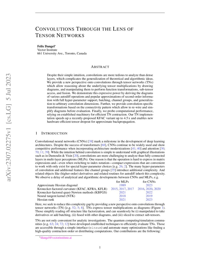 Convolutions Through the Lens of Tensor Networks | DeepAI