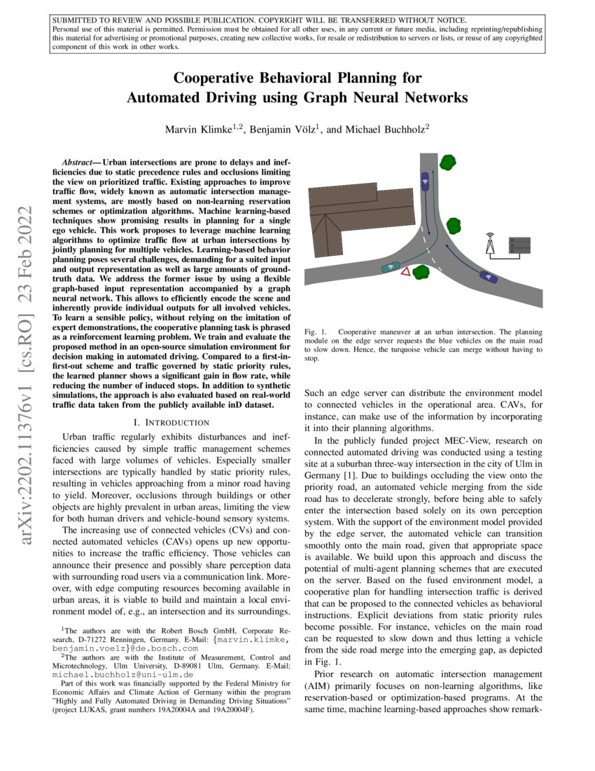 Cooperative Behavioral Planning for Automated Driving using Graph ...