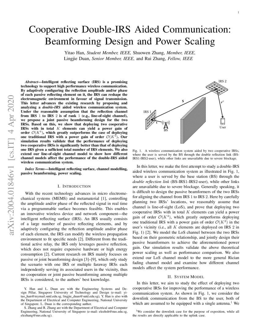 Cooperative Double-IRS Aided Communication: Beamforming Design and ...