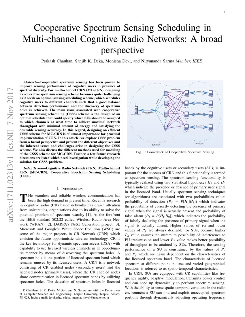 Cooperative Spectrum Sensing Scheduling in Multi-channel Cognitive ...