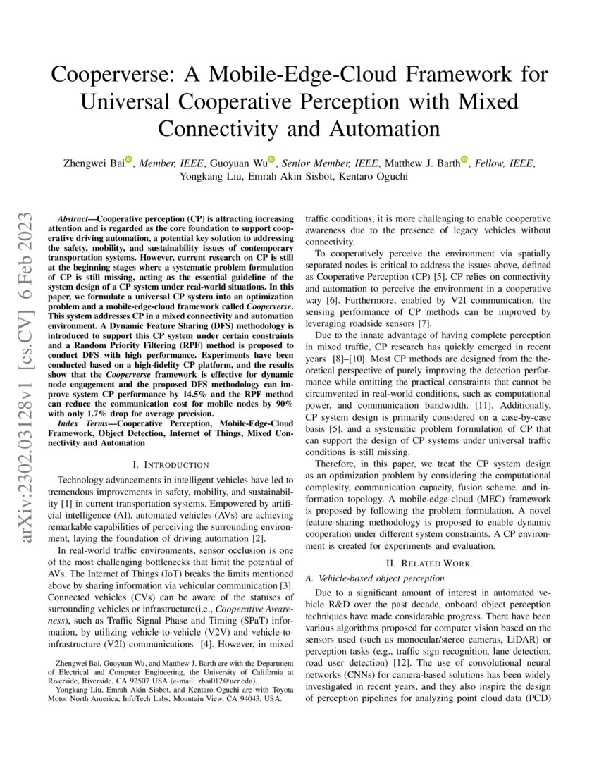 Cooperverse A Mobile Edge Cloud Framework For Universal Cooperative Perception With Mixed