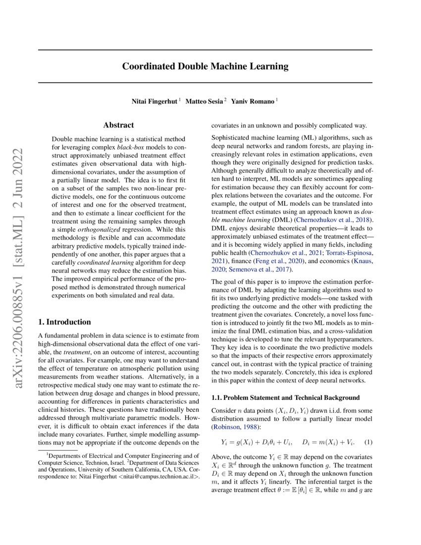 Coordinated Double Machine Learning | DeepAI