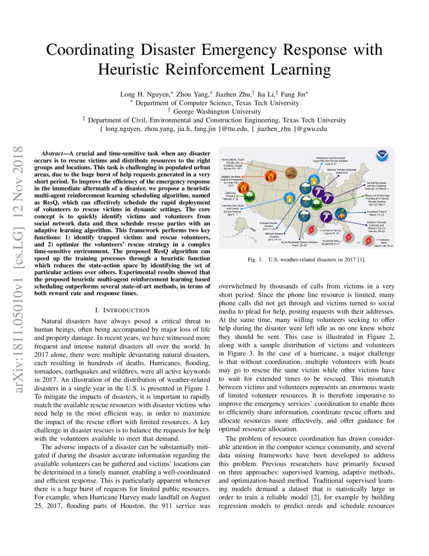 Coordinating Disaster Emergency Response with Heuristic Reinforcement Learning | DeepAI