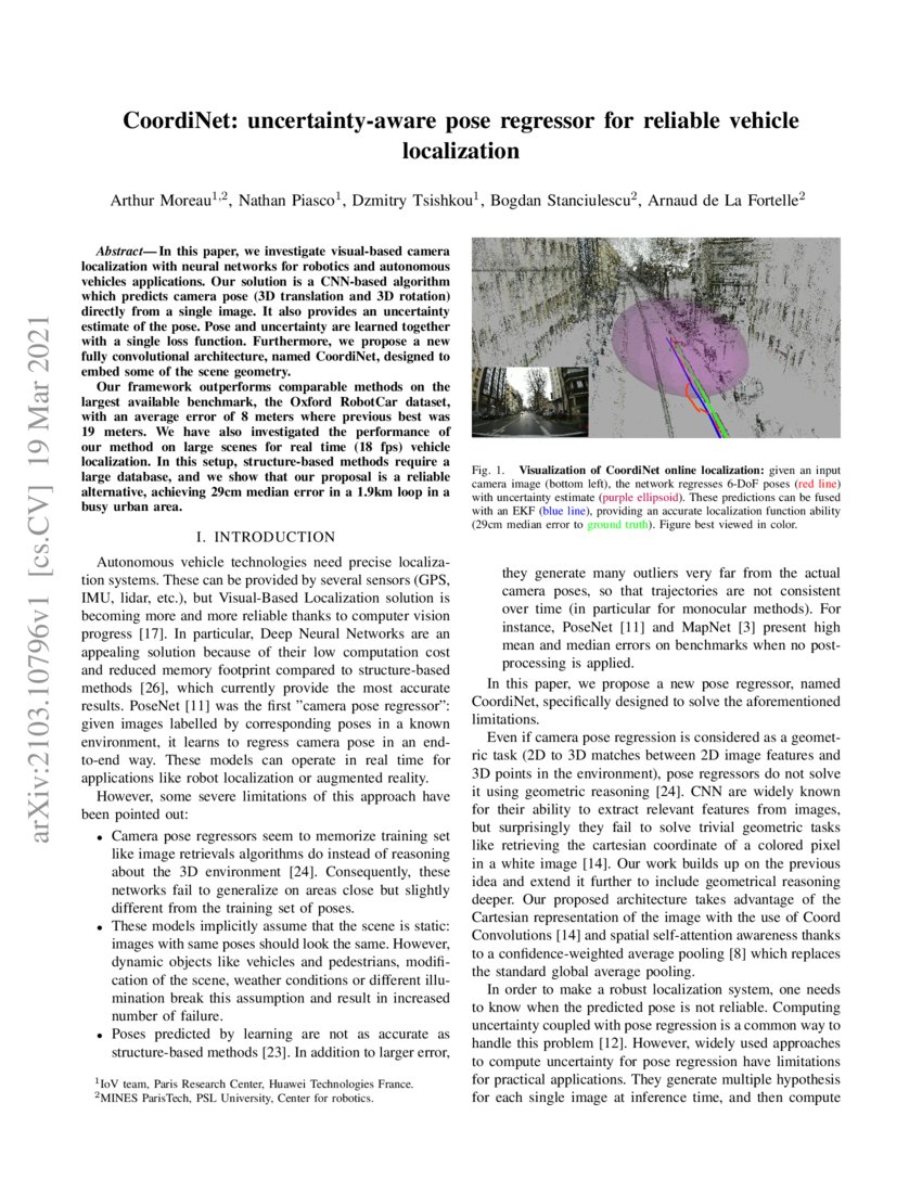 CoordiNet: uncertainty-aware pose regressor for reliable vehicle ...