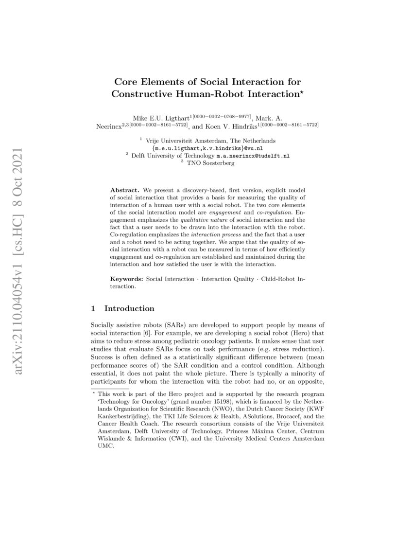 Core Elements of Social Interaction for Constructive Human-Robot ...