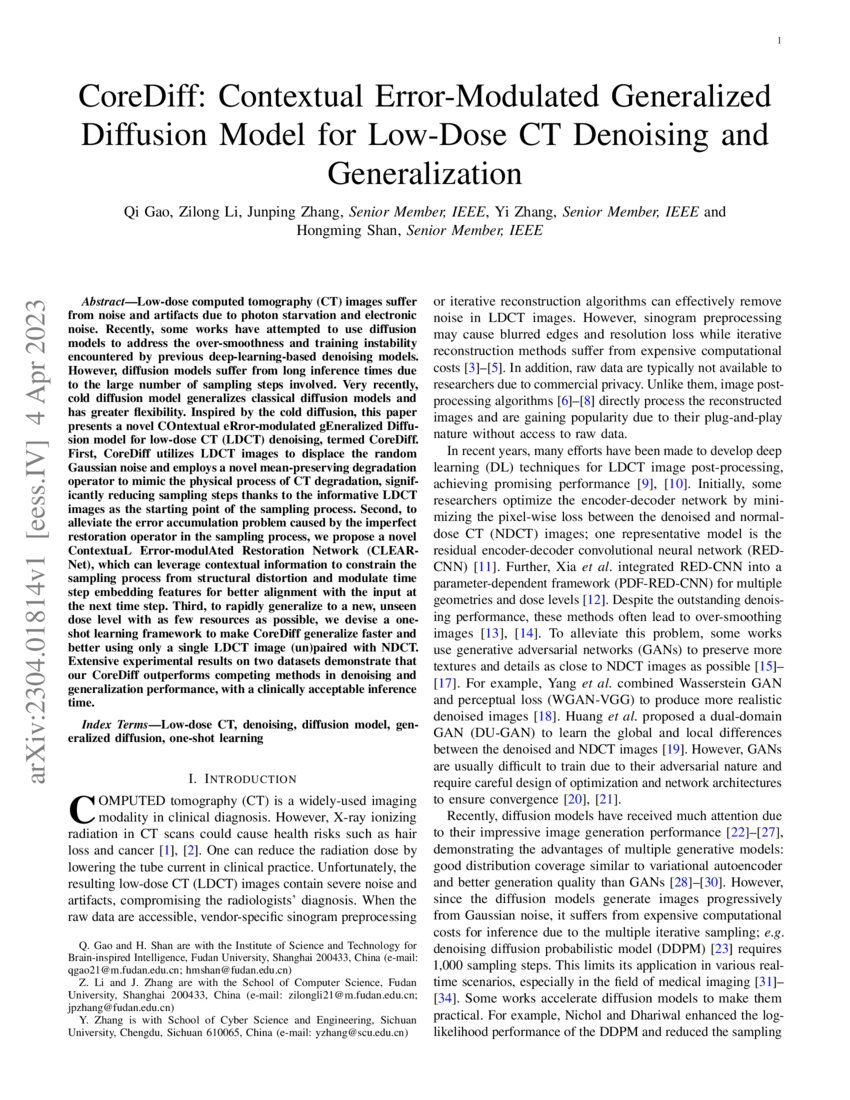 CoreDiff: Contextual Error-Modulated Generalized Diffusion Model for ...