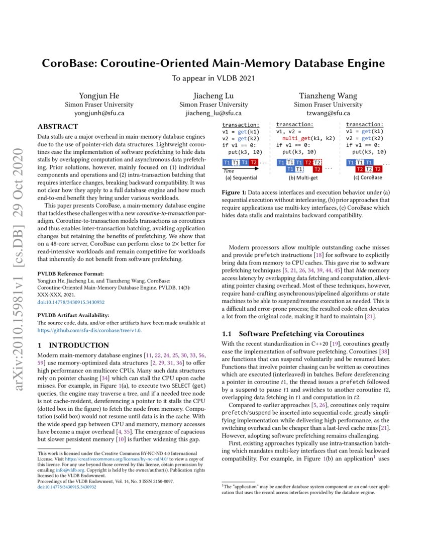 Corobase Coroutine Oriented Main Memory Database Engine Deepai 0009