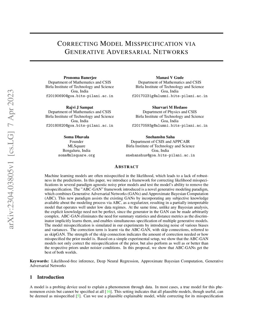 Correcting Model Misspecification Via Generative Adversarial Networks