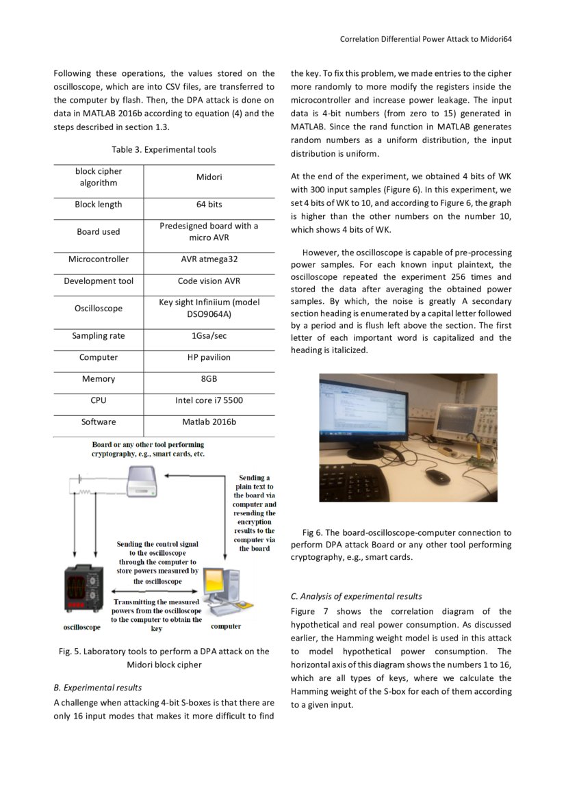 Correlation Differential Power Analysis Attack to Midori64 | DeepAI