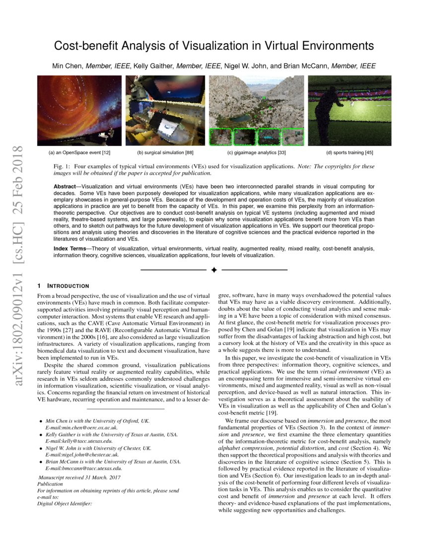 Cost-benefit Analysis of Visualization in Virtual Environments | DeepAI