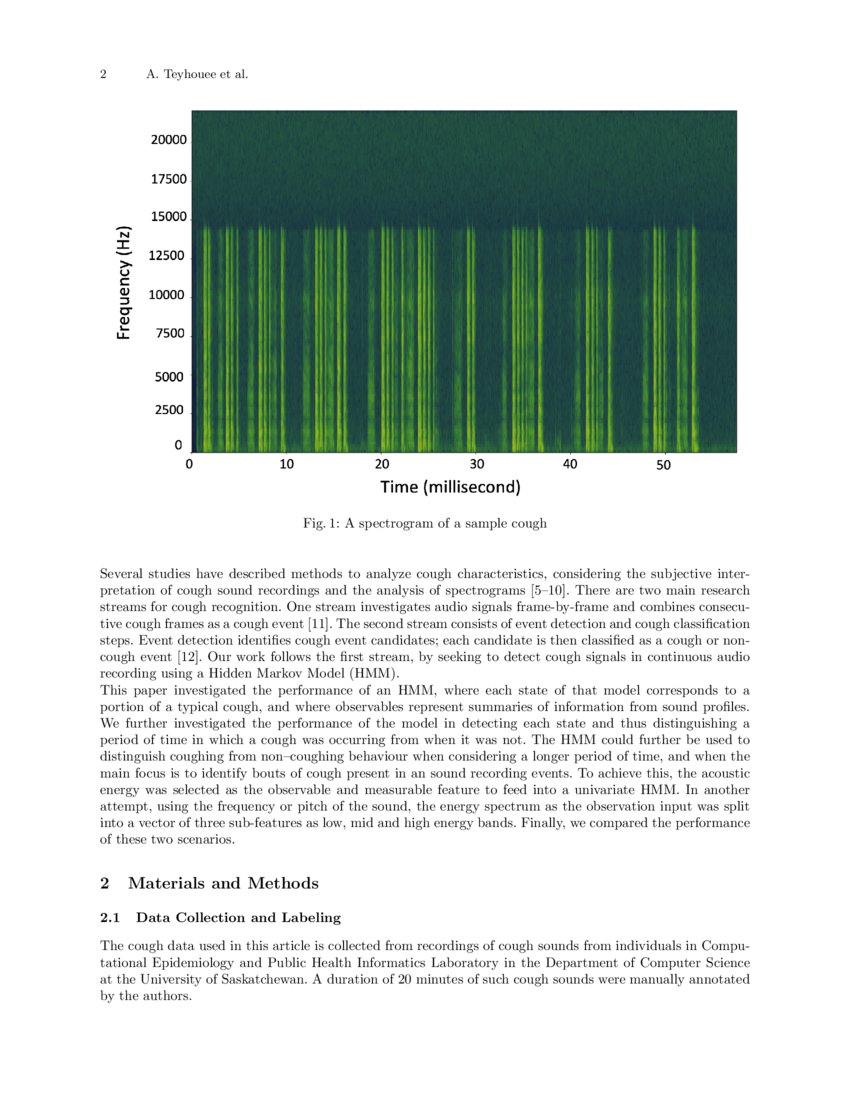 Cough Detection Using Hidden Markov Models | DeepAI