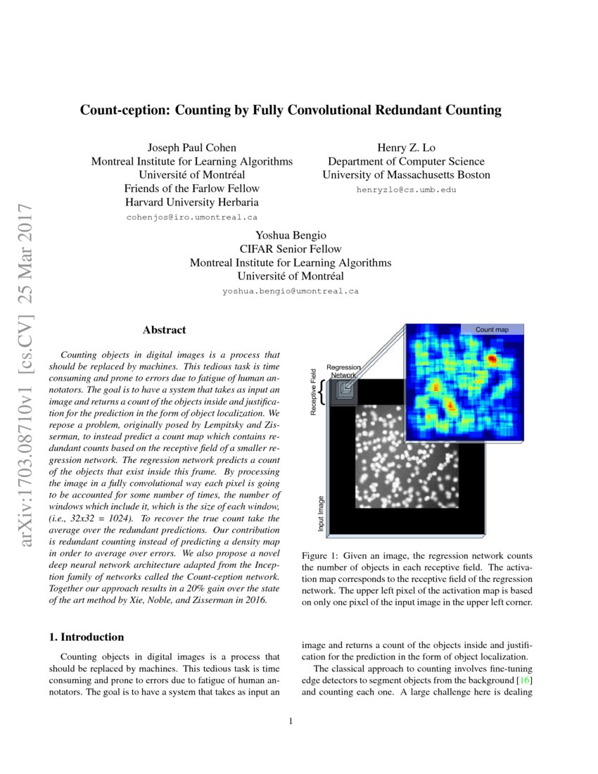 Count Ception Counting By Fully Convolutional Redundant Counting Deepai