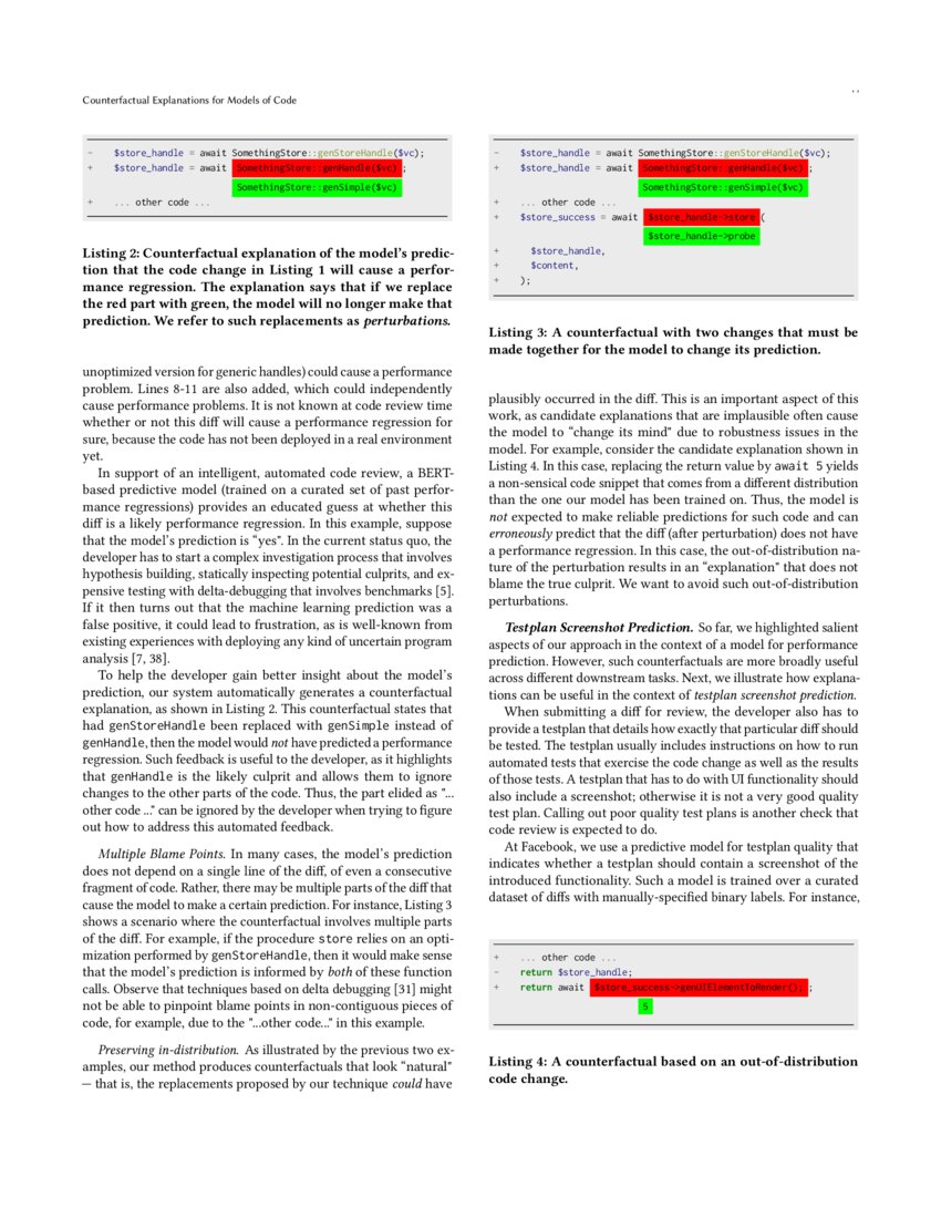 Counterfactual Explanations for Models of Code | DeepAI