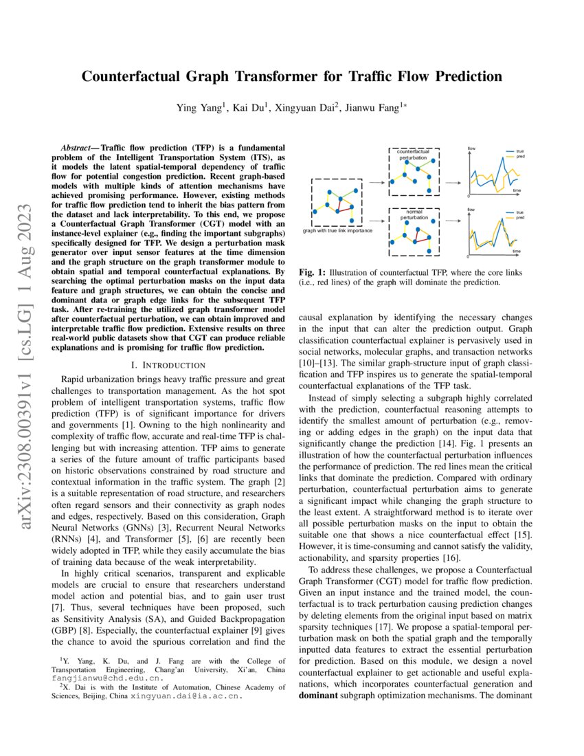 Counterfactual Graph Transformer for Traffic Flow Prediction | DeepAI Counterfactual Graph Transformer for Traffic Flow Prediction | DeepAI