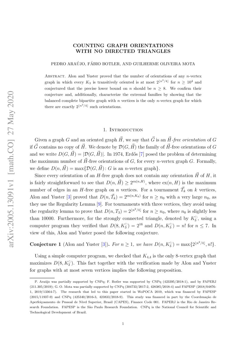 Counting graph orientations with no directed triangles | DeepAI