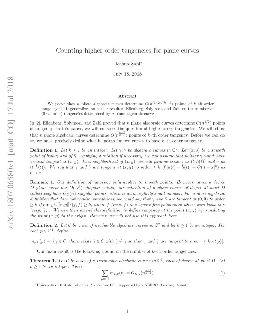 Counting higher order tangencies for plane curves | DeepAI