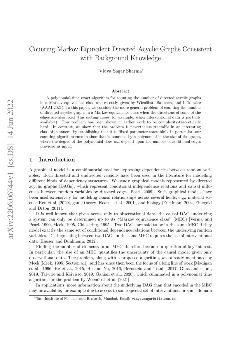 Counting Markov Equivalent Directed Acyclic Graphs Consistent with Background Knowledge | DeepAI