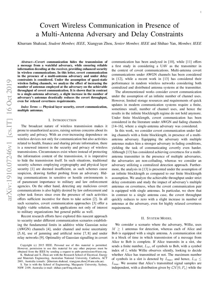 Covert Wireless Communication In Presence Of A Multi Antenna Adversary And Delay Constraints