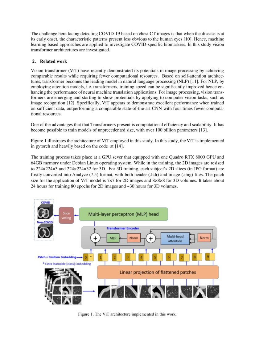 COVID-VIT: Classification of COVID-19 from CT chest images based on ...