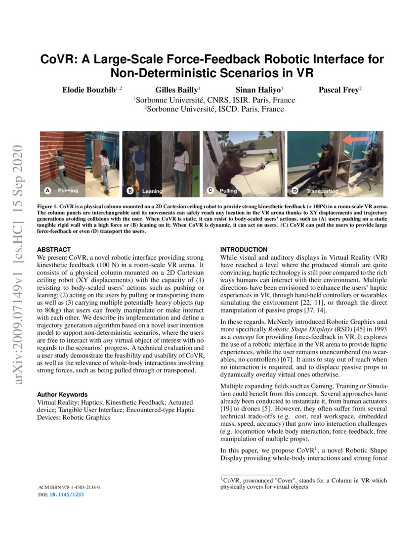 CoVR: A Large-Scale Force-Feedback Robotic Interface for Non ...
