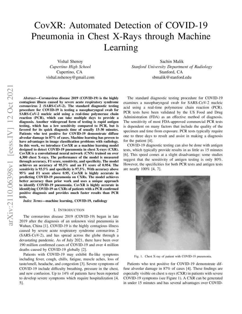 CovXR: Automated Detection of COVID-19 Pneumonia in Chest X-Rays ...