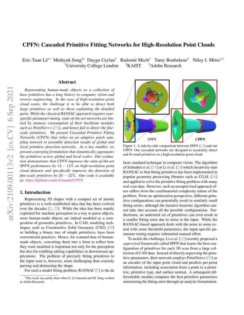 CPFN: Cascaded Primitive Fitting Networks for High-Resolution Point ...