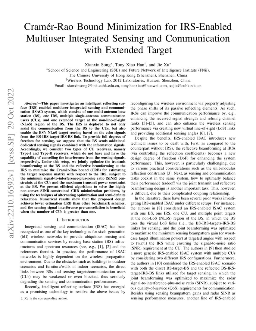 Cramér Rao Bound Minimization For Irs Enabled Multiuser Integrated
