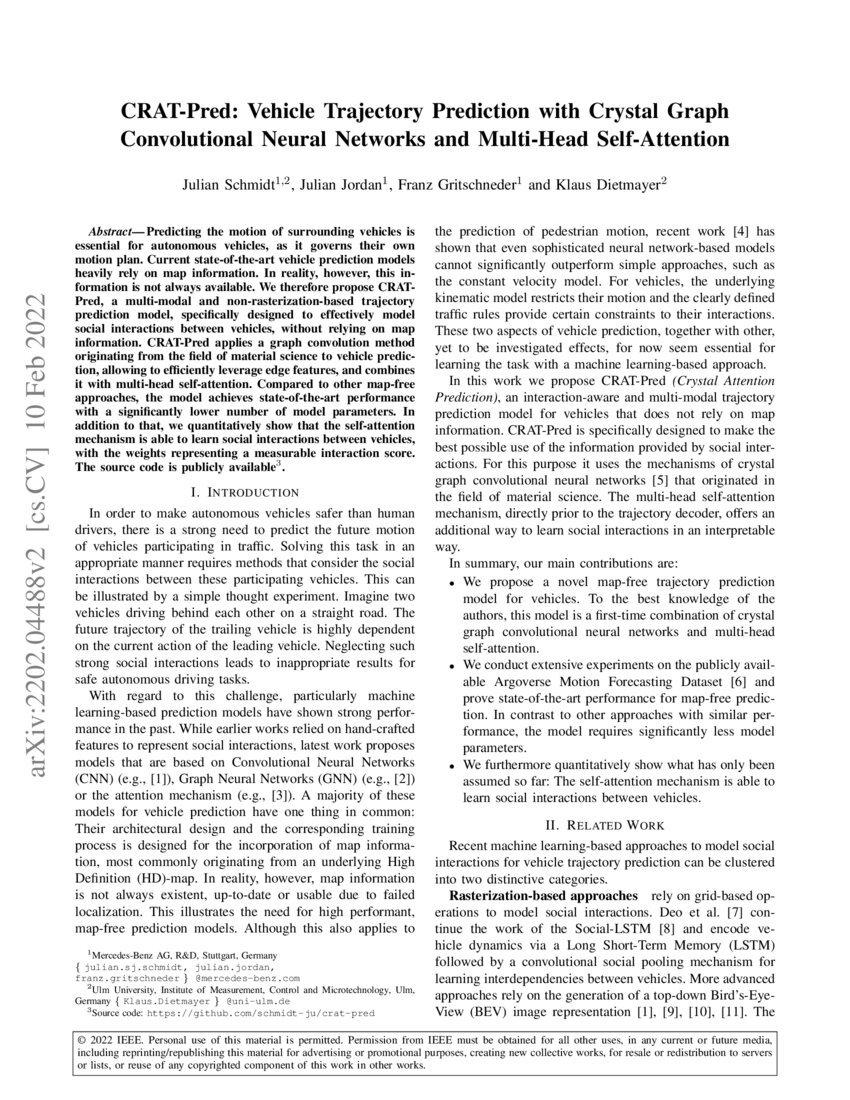 CRAT-Pred: Vehicle Trajectory Prediction with Crystal Graph ... CRAT-Pred: Vehicle Trajectory Prediction with Crystal Graph ...