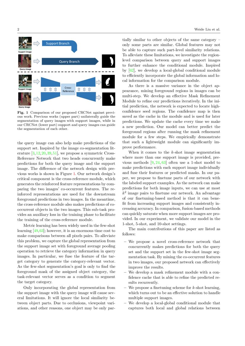 Crcnet Few Shot Segmentation With Cross Reference And Region Global Conditional Networks Deepai
