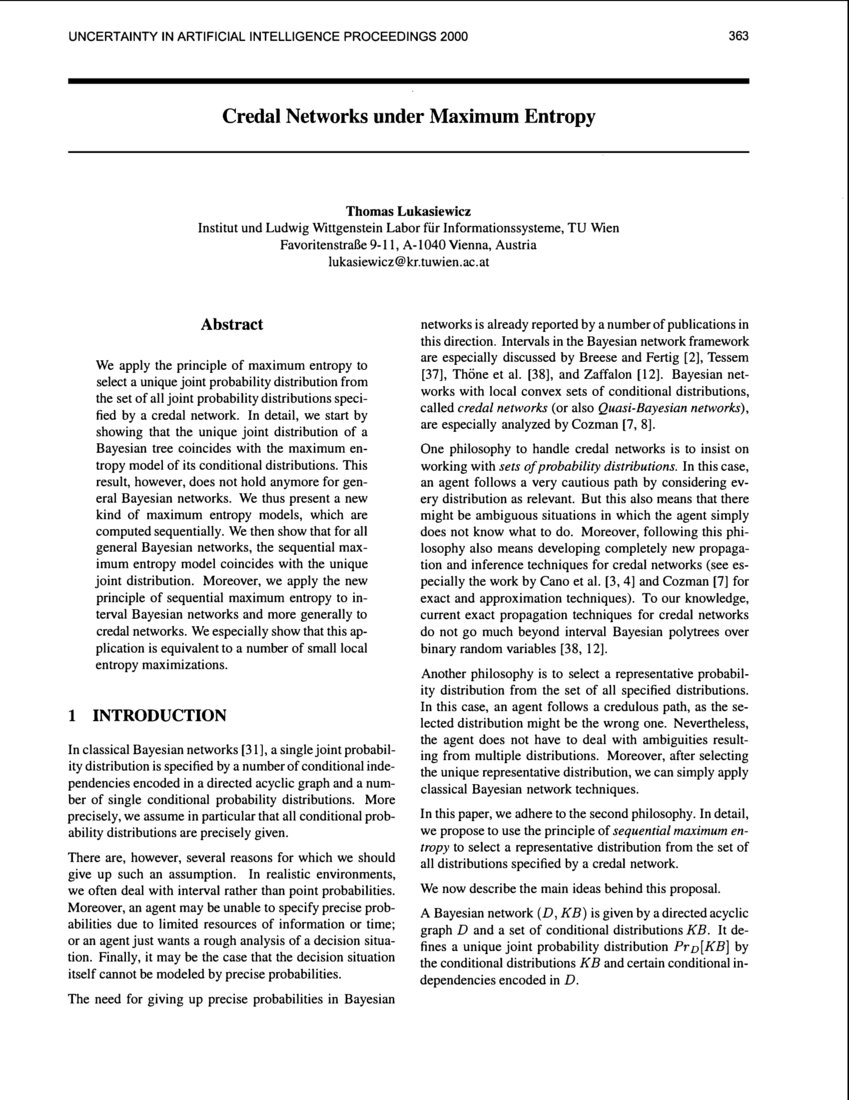 Credal Networks under Maximum Entropy | DeepAI