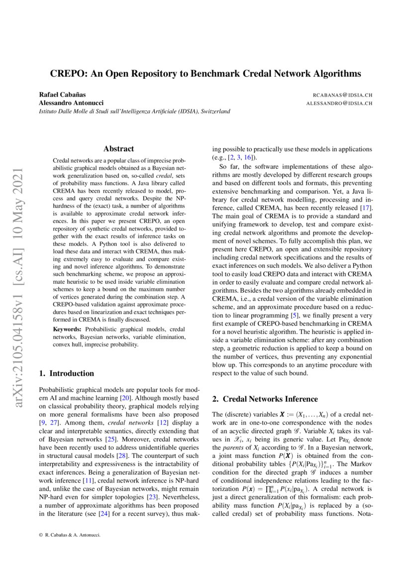 CREPO: An Open Repository to Benchmark Credal Network Algorithms | DeepAI