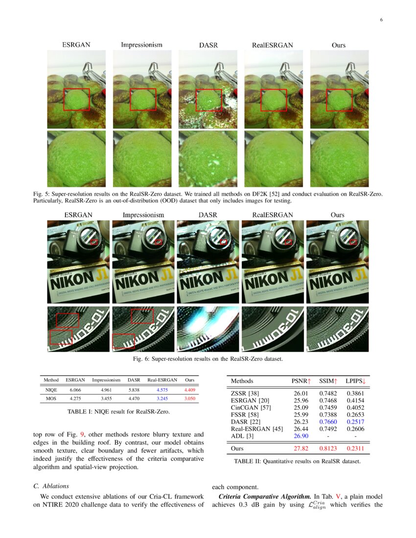 Criteria Comparative Learning for Real-scene Image Super-Resolution ...