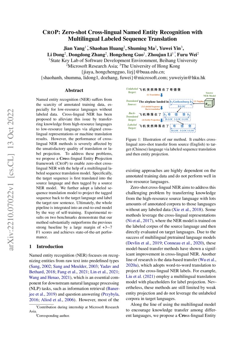 CROP: Zero-shot Cross-lingual Named Entity Recognition with ... CROP: Zero-shot Cross-lingual Named Entity Recognition with ...
