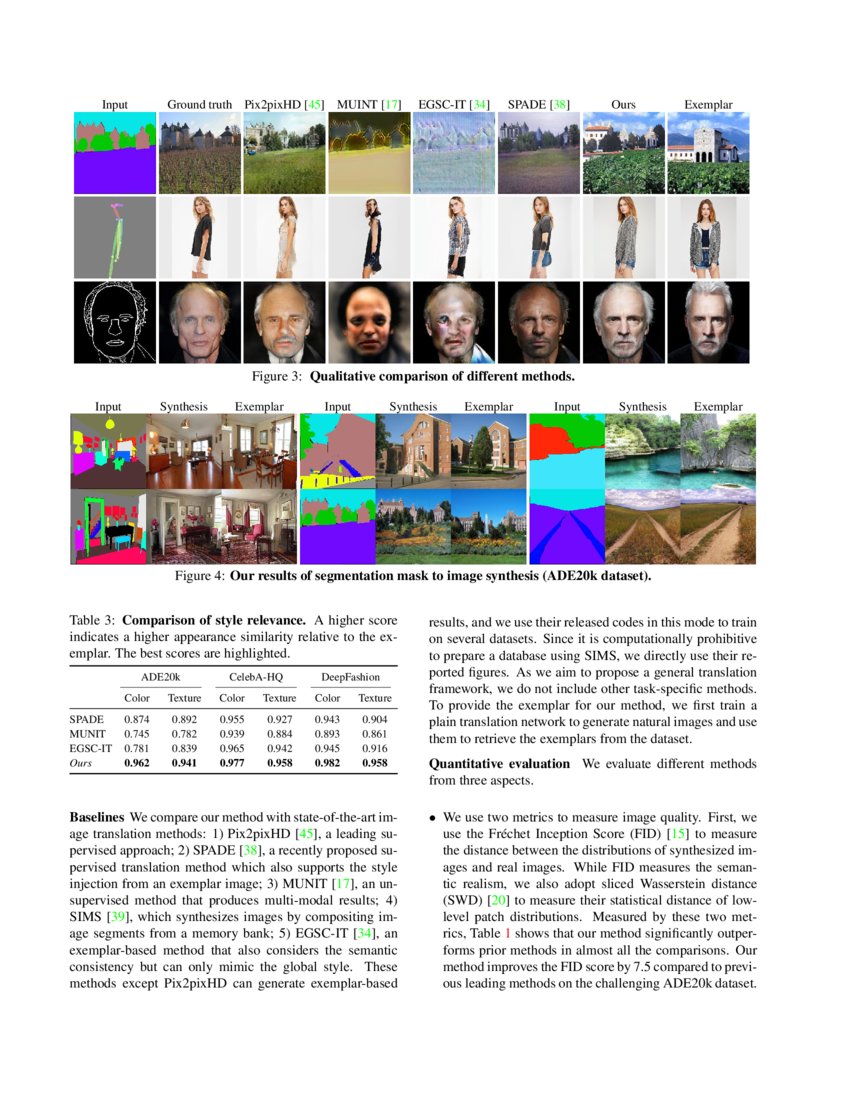 Cross-domain Correspondence Learning for Exemplar-based Image Translation | DeepAI