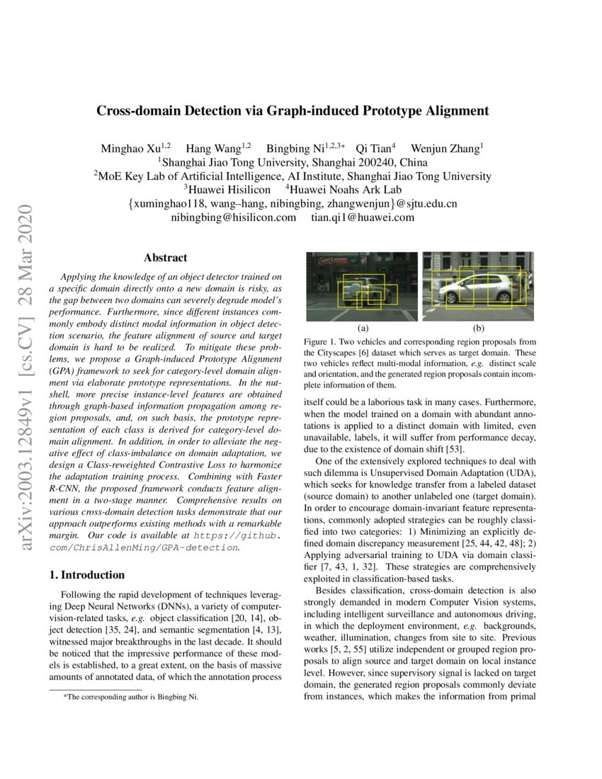 Cross Domain Detection Via Graph Induced Prototype Alignment Deepai