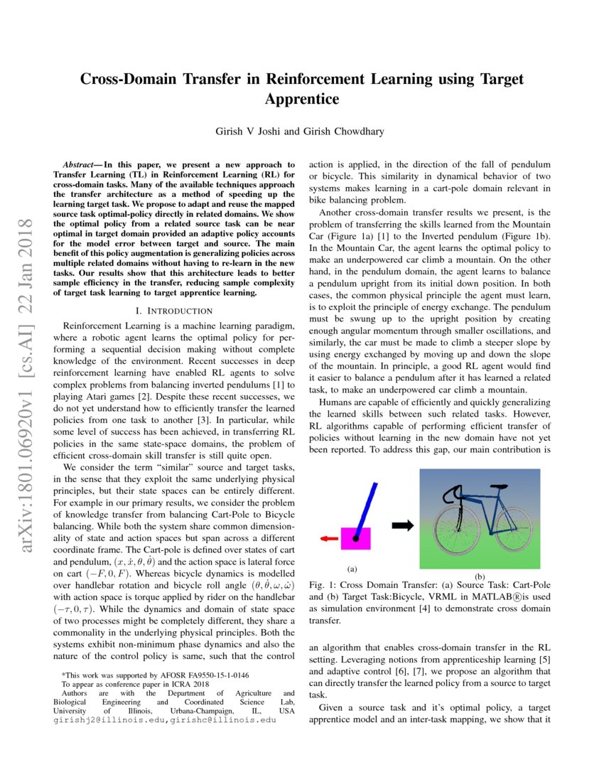 Cross-Domain Transfer in Reinforcement Learning using Target Apprentice ...