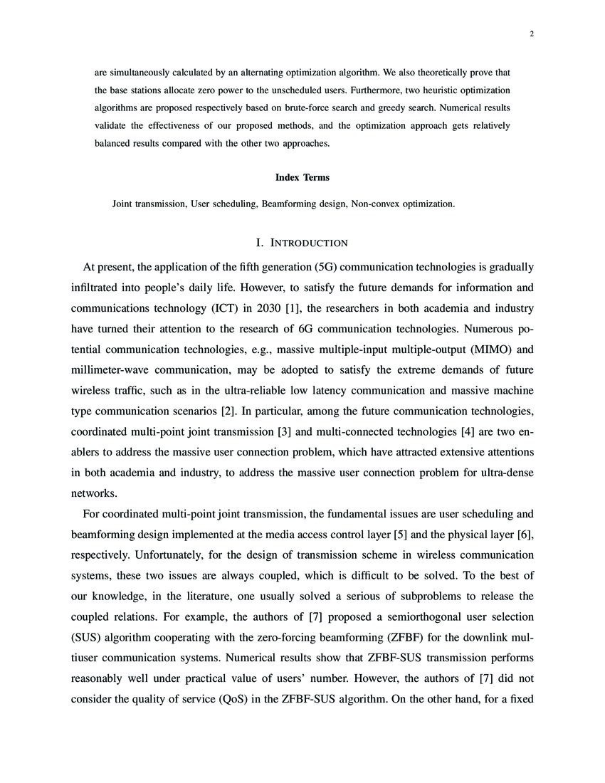 Cross Layer Optimization Joint User Scheduling And Beamforming Design