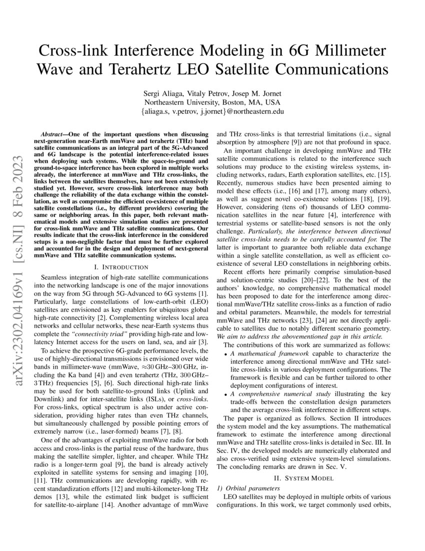 Cross Link Interference Modeling In 6g Millimeter Wave And Terahertz