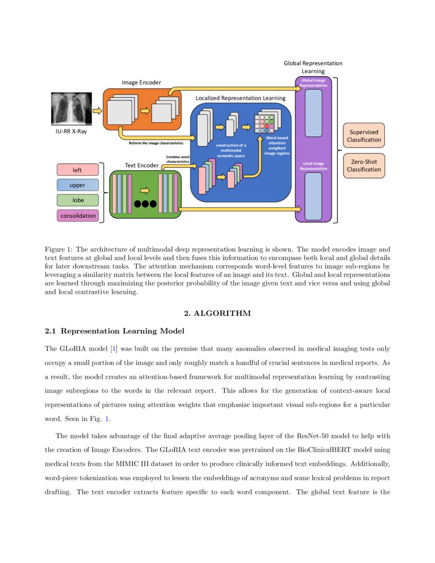 Cross Modal Global Local Representation Learning From Radiology Reports And X Ray Chest Images
