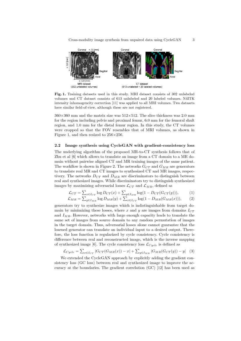 Cross-modality image synthesis from unpaired data using CycleGAN: Effects of gradient ...