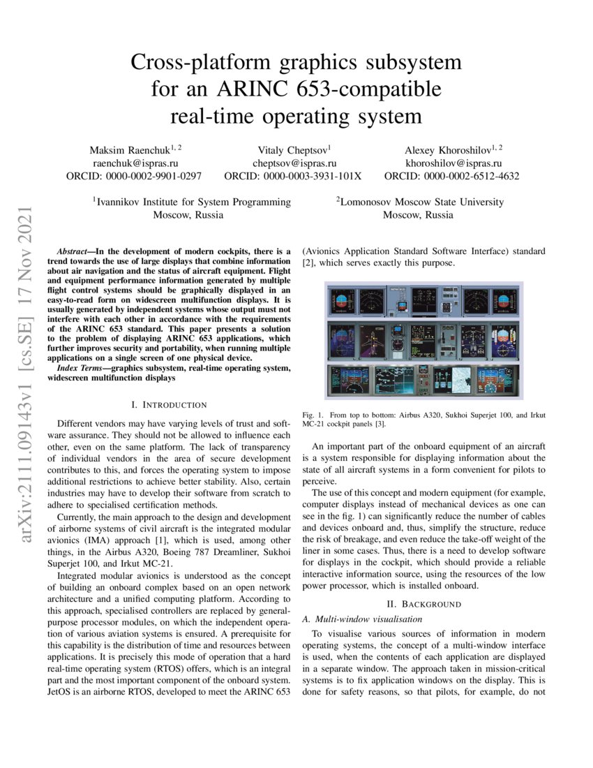 Cross-platform graphics subsystem for an ARINC 653-compatible real-time operating system | DeepAI