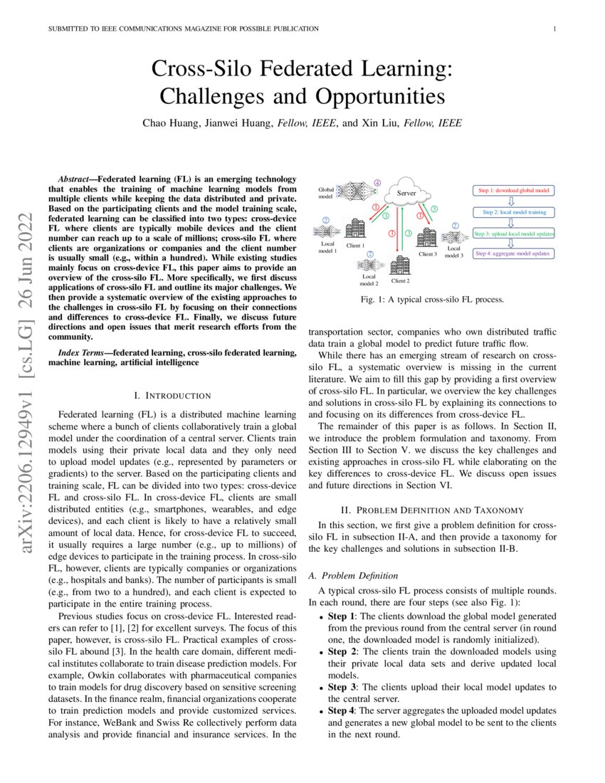 Cross-Silo Federated Learning: Challenges and Opportunities | DeepAI Cross-Silo Federated Learning: Challenges and Opportunities | DeepAI