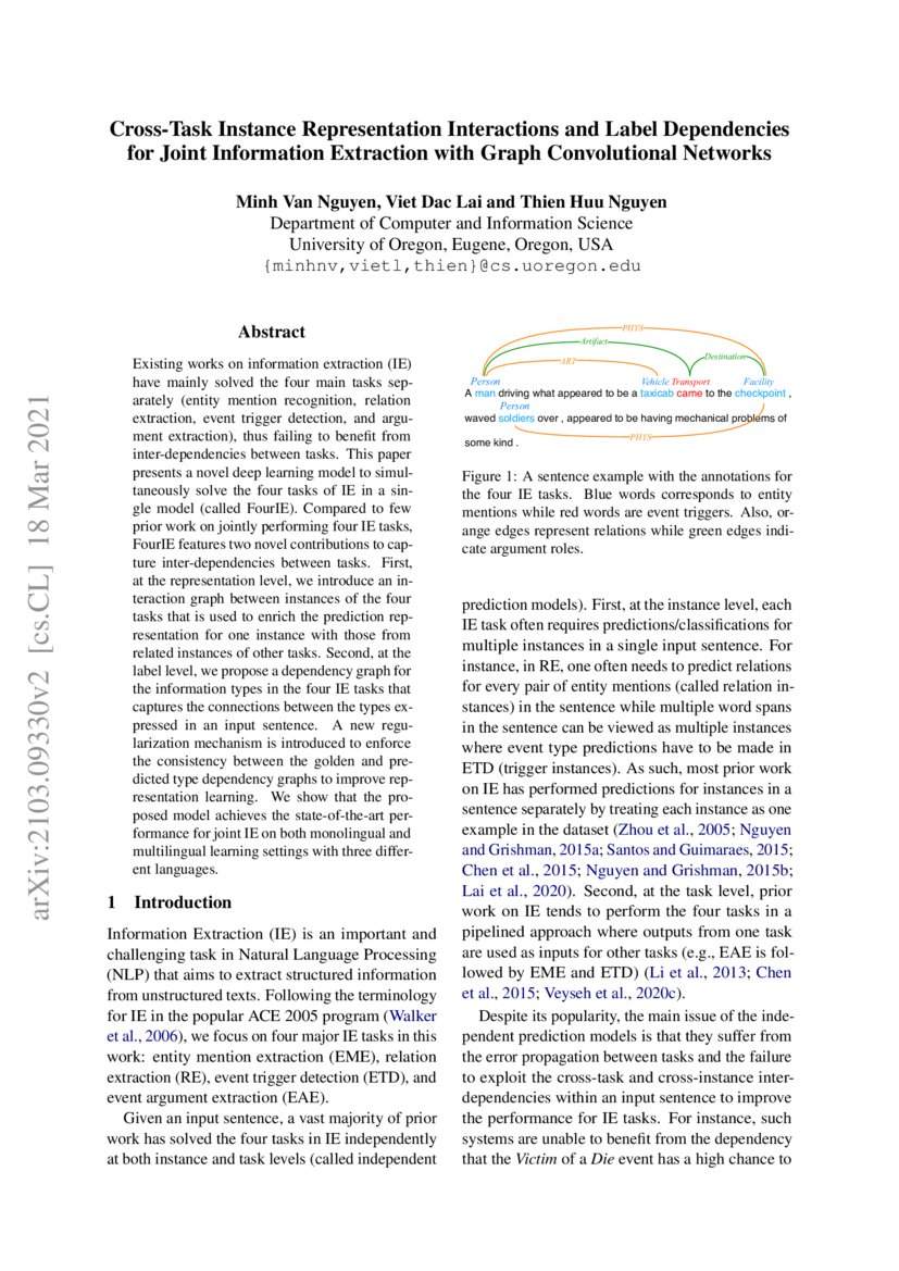Cross Task Instance Representation Interactions And Label Dependencies For Joint Information