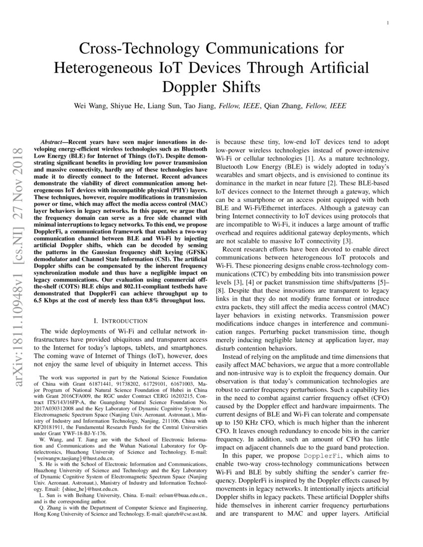 Cross-Technology Communications for Heterogeneous IoT Devices Through ...