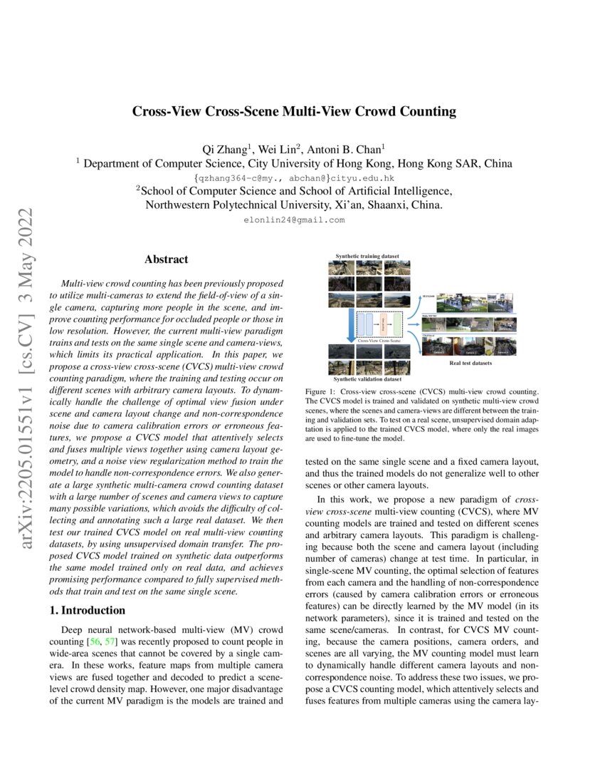 Cross-View Cross-Scene Multi-View Crowd Counting | DeepAI