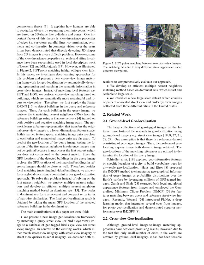 Cross View Image Matching For Geo Localization In Urban Environments Deepai