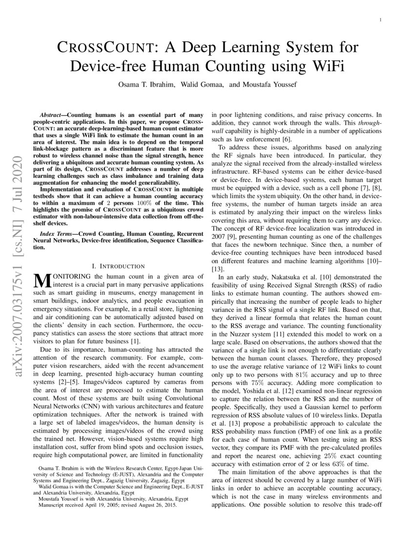 CrossCount: A Deep Learning System for Device-free Human Counting using WiFi | DeepAI