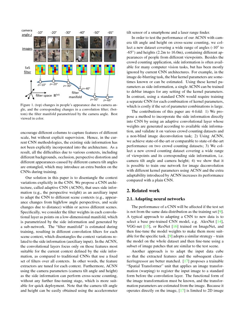 Crowd Counting by Adapting Convolutional Neural Networks with Side Information | DeepAI